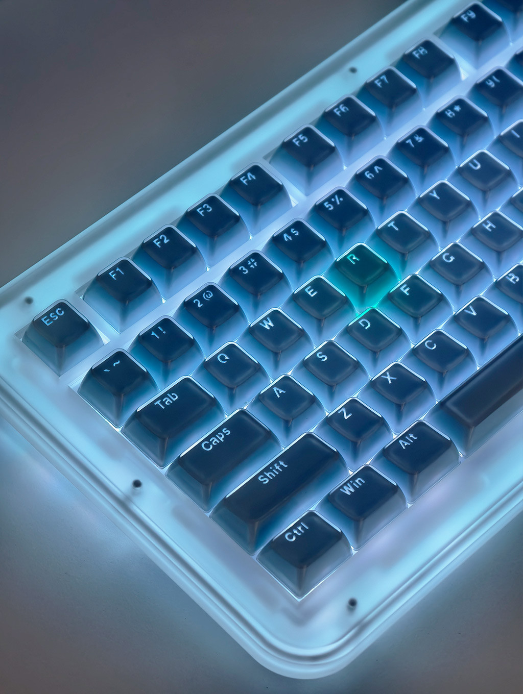 Blue Crystal Keycaps OEM Profile 136 Keys PC PBT Letter Light ...