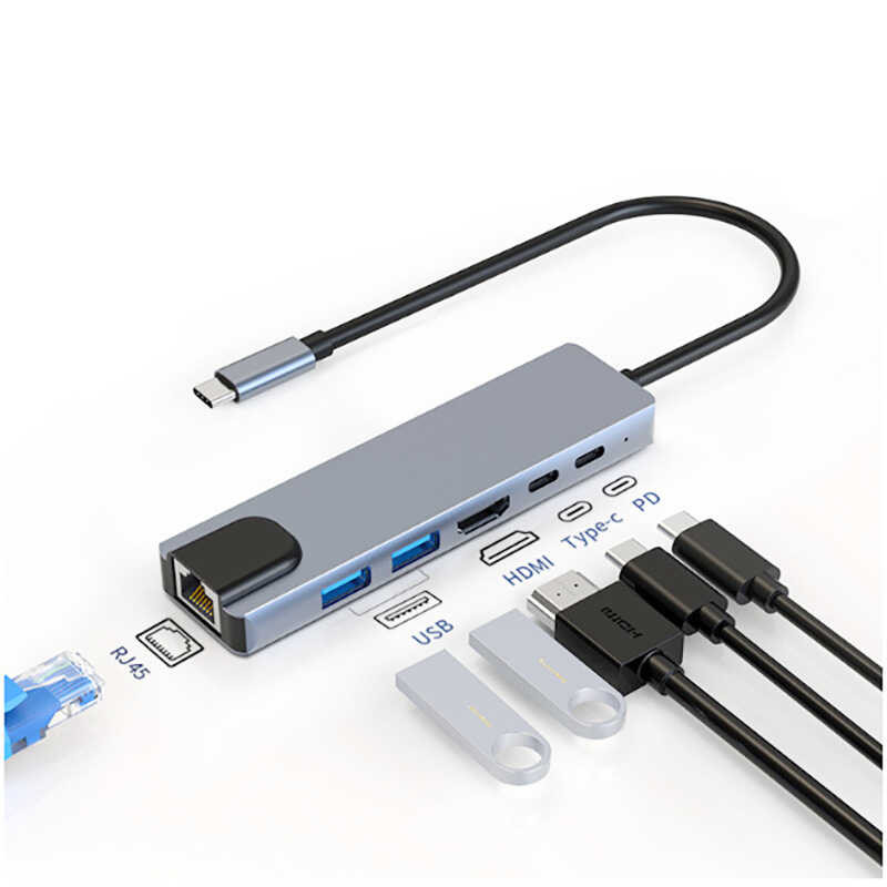 Typec typec six-in-one docking station hdmi4k mobile phone tablet multi ...