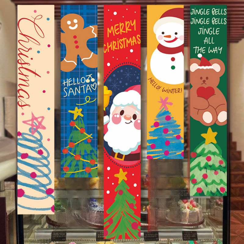 Christmas Party Banner Hanging Cloth Mall Scene Photo Prop | Shopee ...
