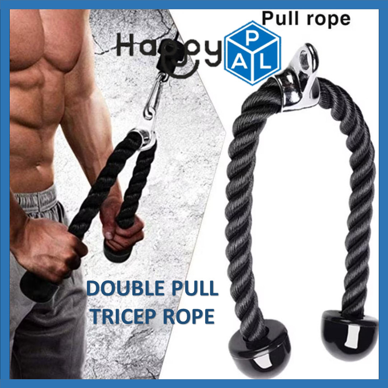 HAPPYPAL High Grade Double Pull Biceps MMA Tricep Rope for Arm Muscle ...
