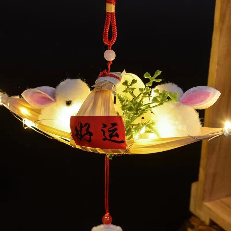 Creative Boat Shape Lantern Cute DIY Bamboo Handheld Lanterns Mid ...