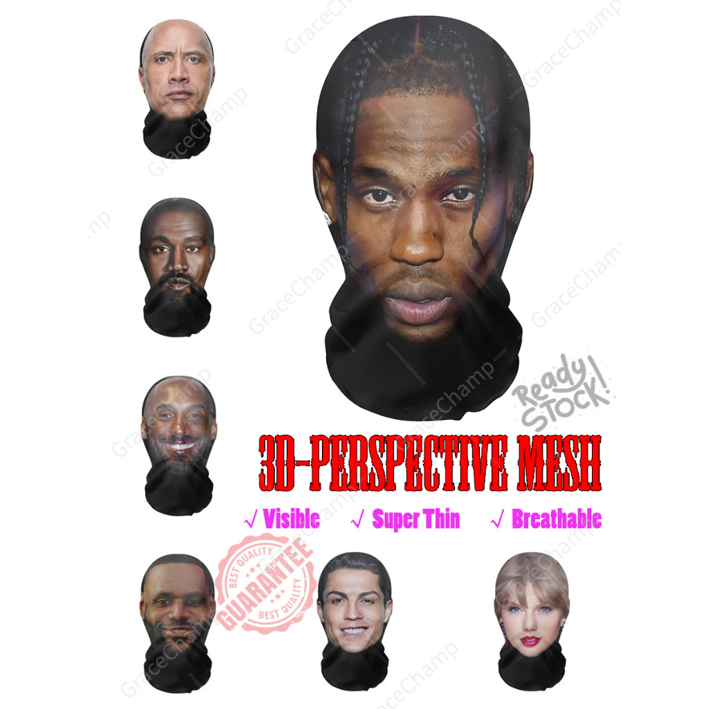 Perspective Series3D Facial Perspective Full Face Mask Funny Balaclava ...
