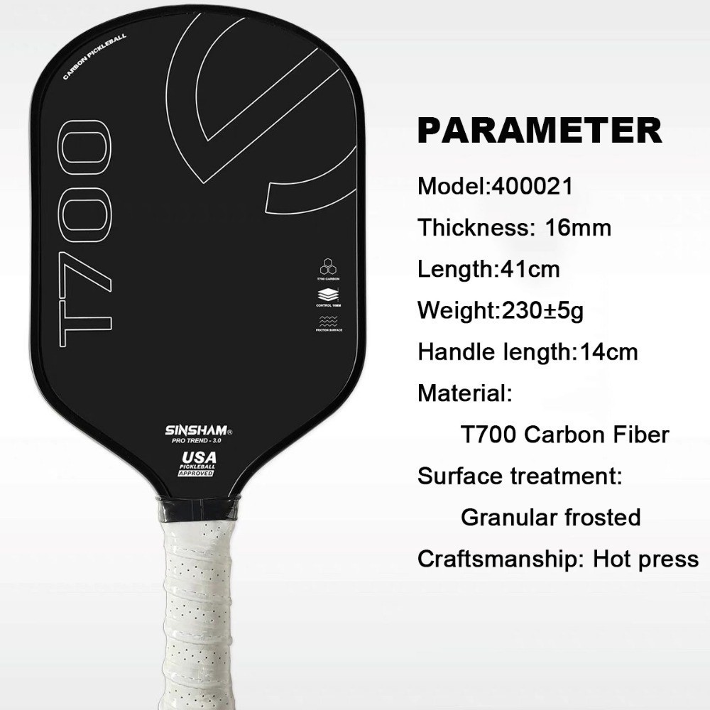 SINSHAM T700 Pro Pickleball Paddles Carbon Fiber Racket Heat Pressed ...