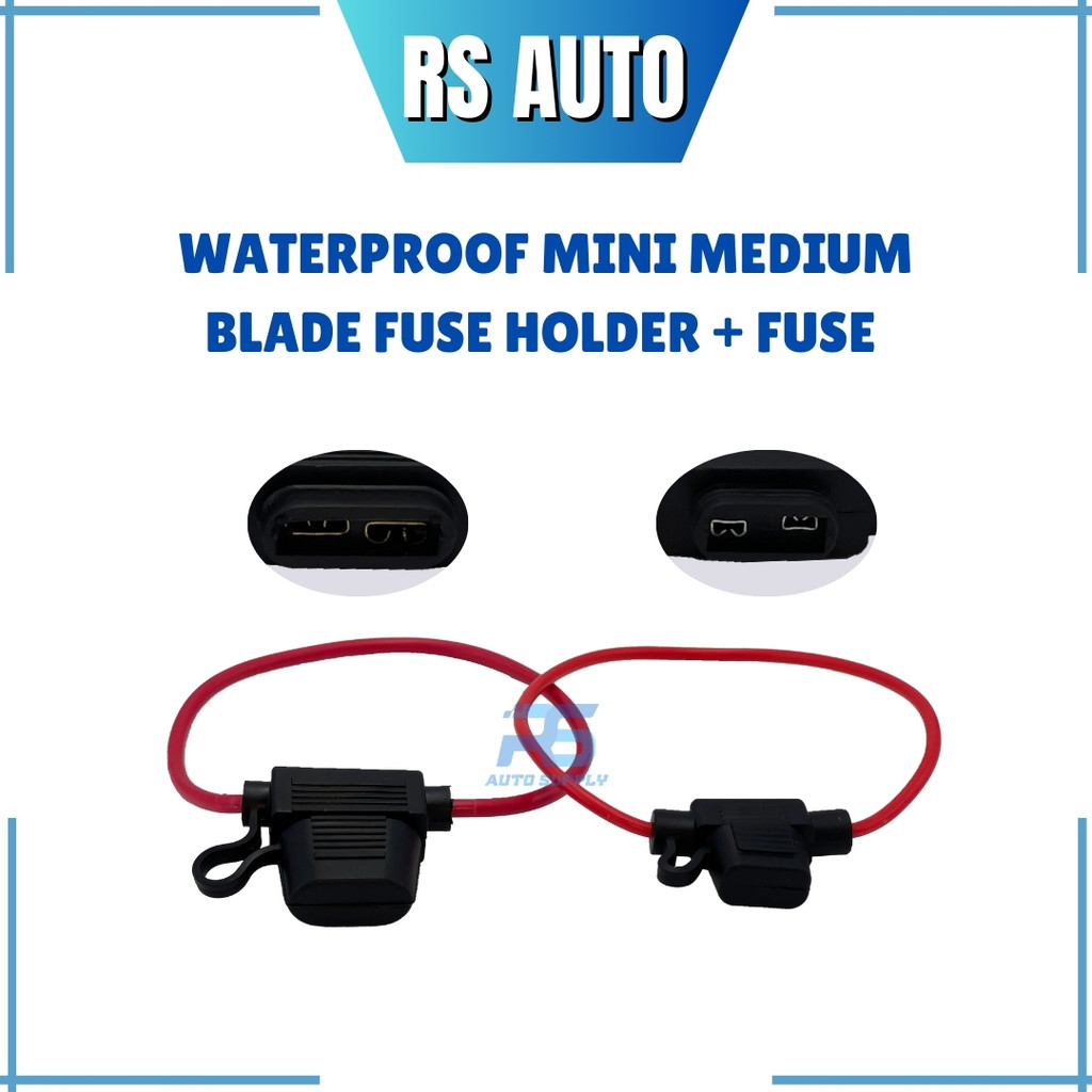 Waterproof Mini Blade Fuse Holder Pigtail Inline Fusebox Fuse Socket ...