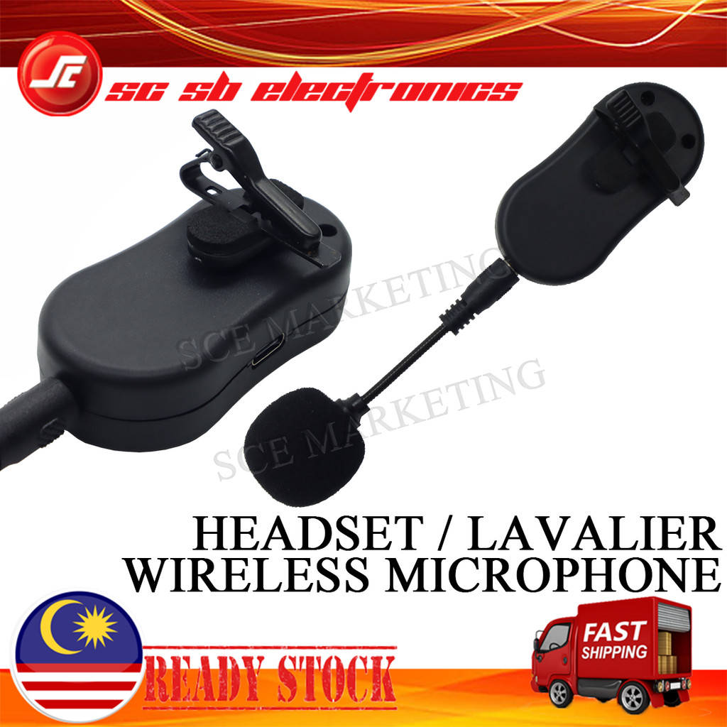 HS-1 / HS-2 UHF MICROPHONE WIRELESS 2 IN 1 HEADSET / LAVALIER MIC ...