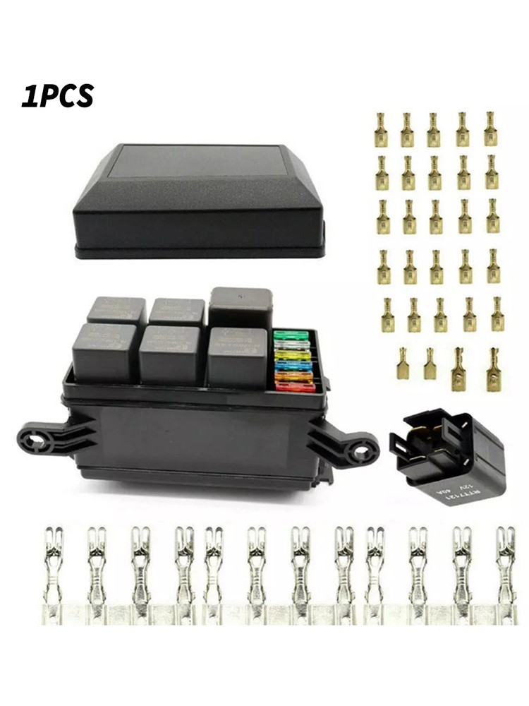 [BYK] 6 Way Blade Relay Fuse Holder Box With Spade Terminals For Car ...