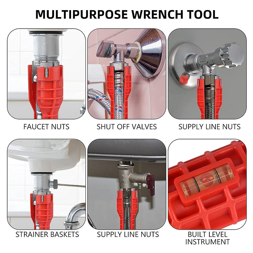 [Local Stock] Sink Faucet Installer 14 In 1 Wrench Plumbing Repair Tool ...