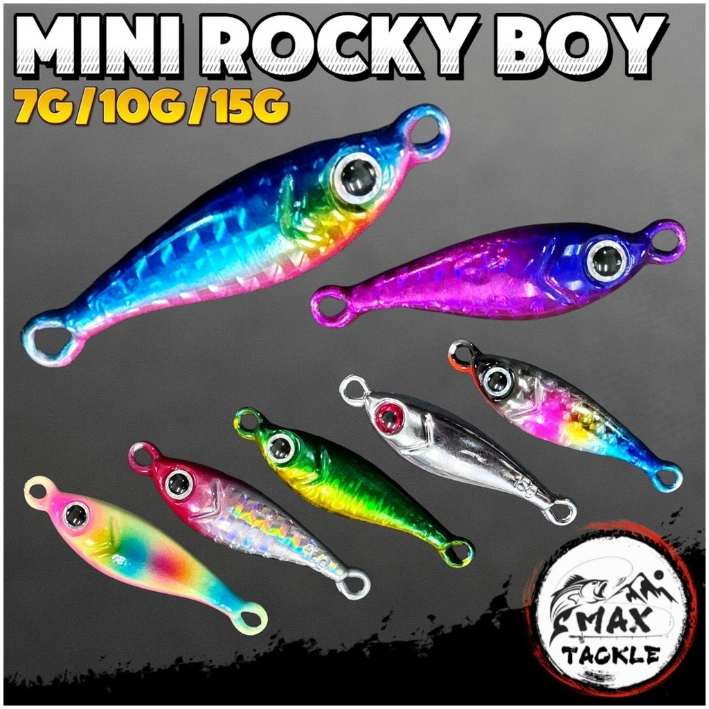 Mini Rocky Boy Micro Metal Jig 7g/10g/15g 3D Eye Laser Painting Light Jigging Tepi Pantai ...