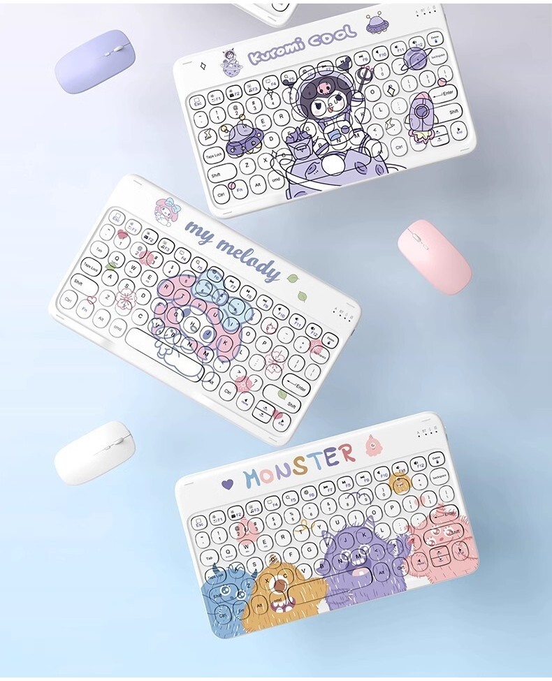 Doraemon 78-keys Bluetooth Wireless Mouse Keyboard Set Rechargeable ...