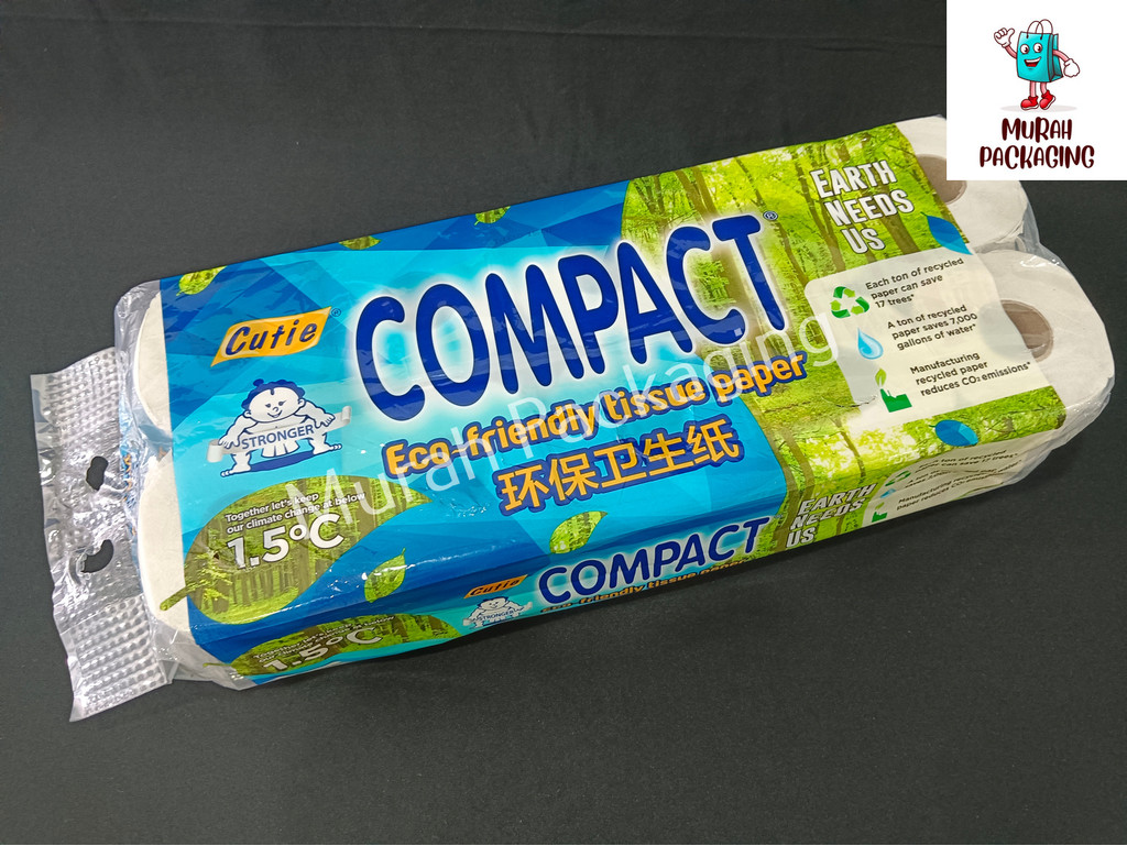 Cutie Compact Toilet Tissue / Tissue Tandas 1.3kg± (10 rolls / pkt) | Shopee Malaysia