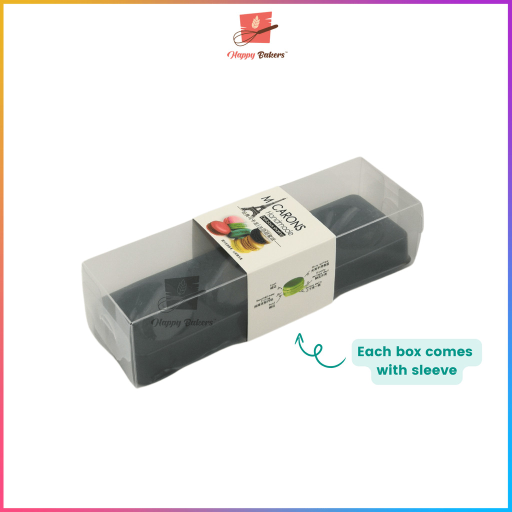 Macaron Plastic Box With Sleeve For 4pcs Macarons Makaron 马卡龙 | Shopee ...