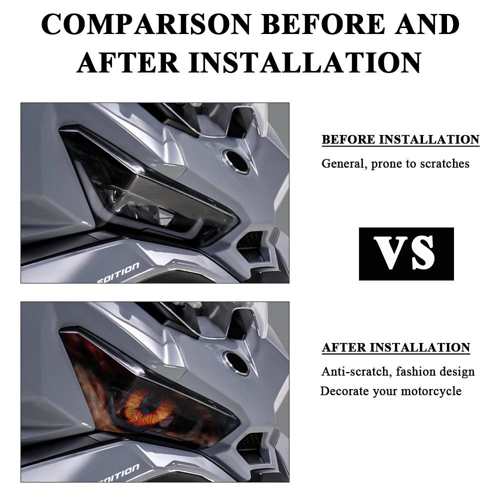 Cool Headlight Stickers Protection Waterproof Motorcycle Head Light ...