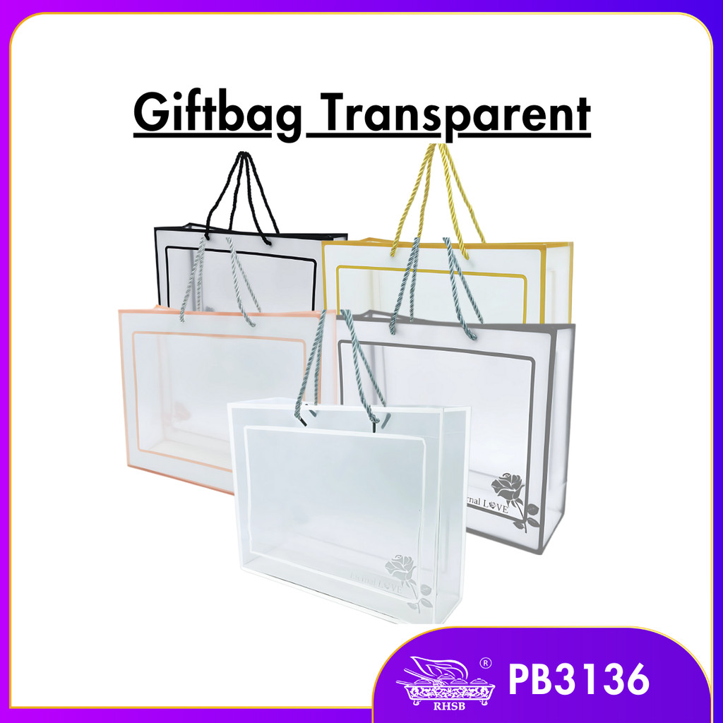 1PC PVC TRANSPARENT PAPER BAG / WINDOW PAPER BAG /GIFT PAPER BAG ...
