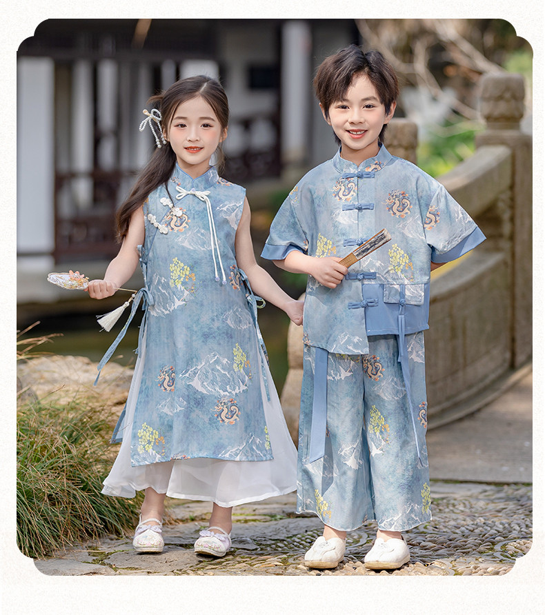 [3-15 years] Kids Hanfu Tang Suit Boys and Girls CNY Traditional ...