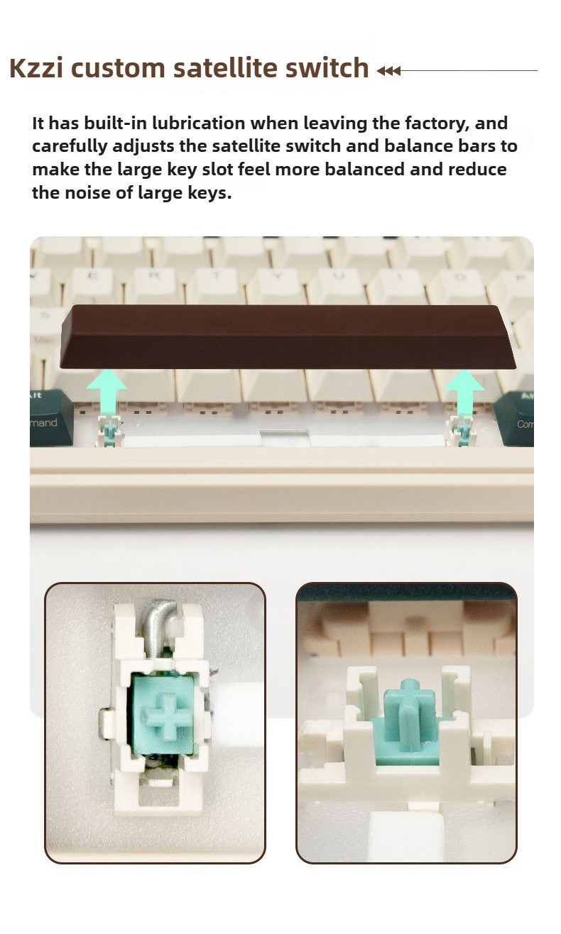 KZZI K98 Mechanical Keyboard 3mode RGB with Knob Numpad Full-key Hot Swappable Gasket Gaming ...