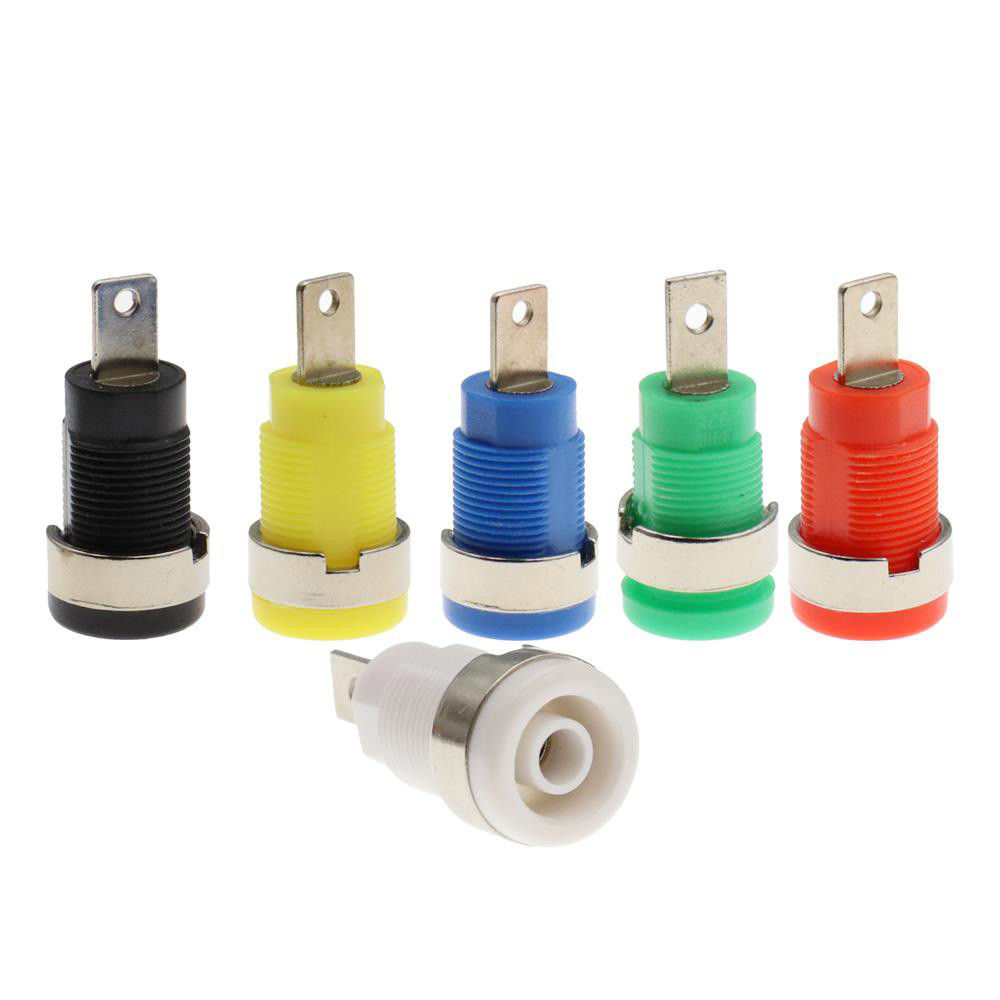 5PCS 4MM Banana Plugs Female Jack Socket Plug Wire Connector Multimeter ...