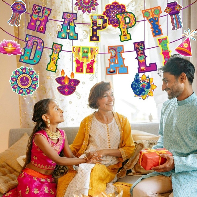 46pcs Diwali Decoration items Happy Deepavali Festival DecorWindows ...