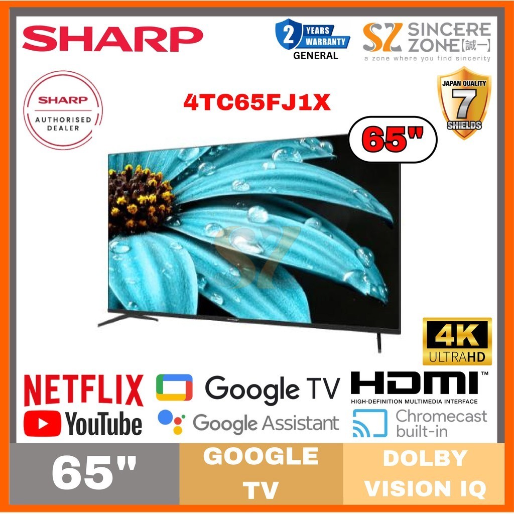 Sharp 4TC65FJ1X 65'' 4K UHD Android TV I YouTube I Netflix | Shopee ...