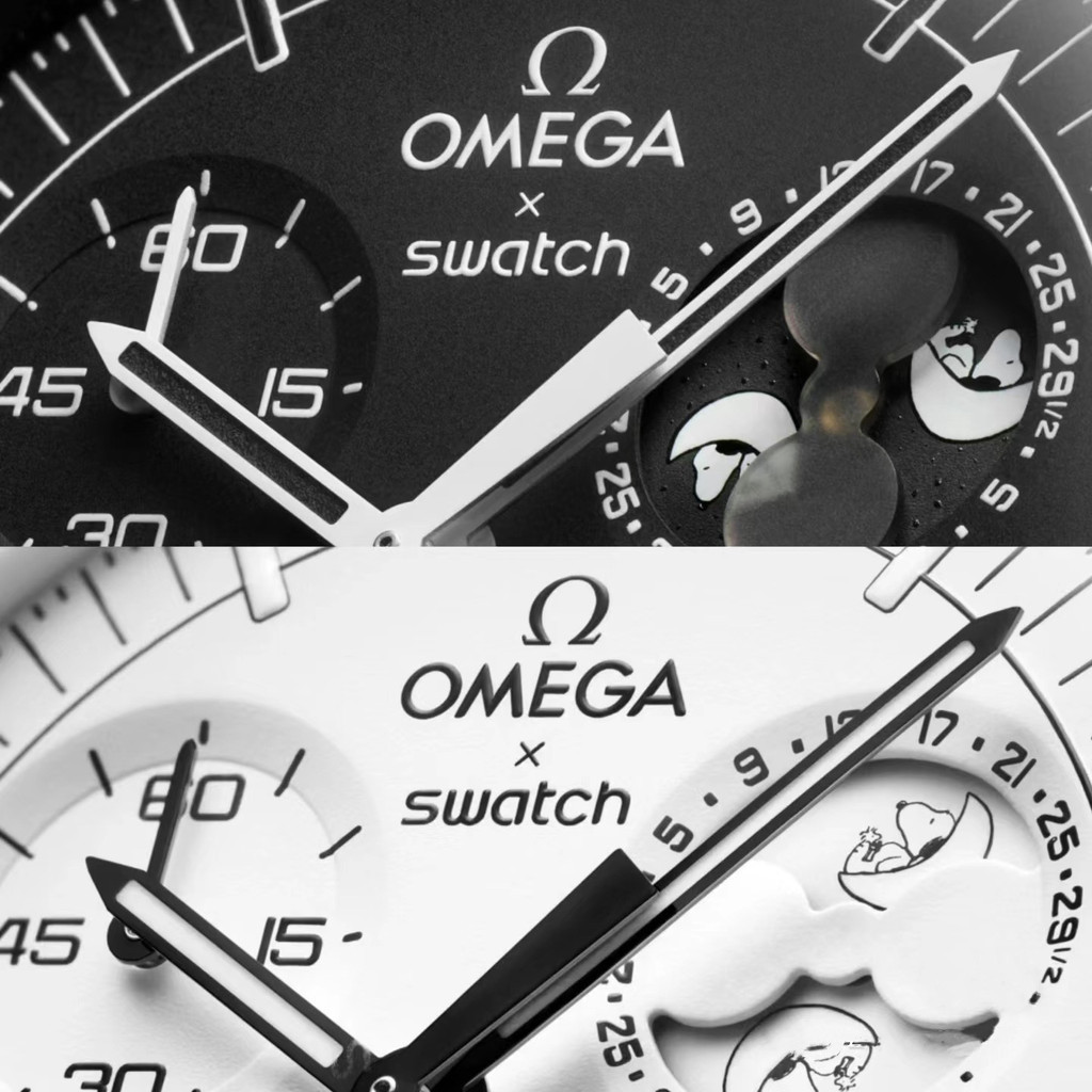NEW!OMEGA - SWATCH Tripartite Collaboration Snoopy Couple Watch Planet ...