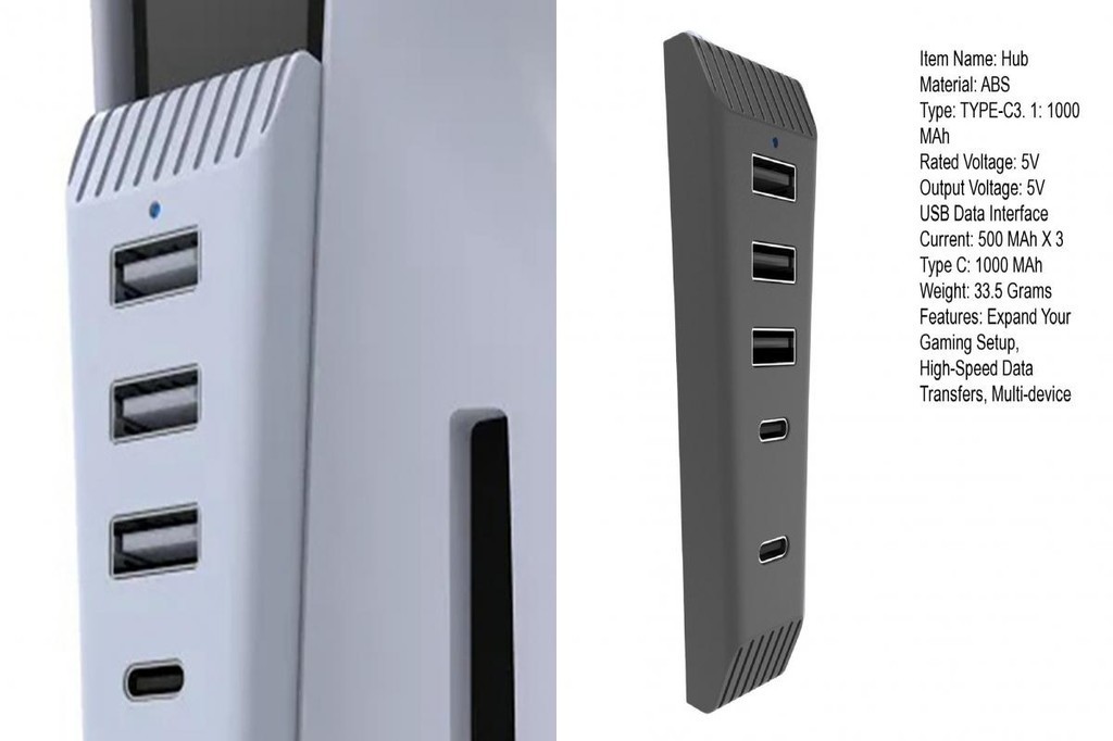 turbobo 5-port Usb Hub for Gaming Setup Multi-tasking Usb Hub for Ps5 ...