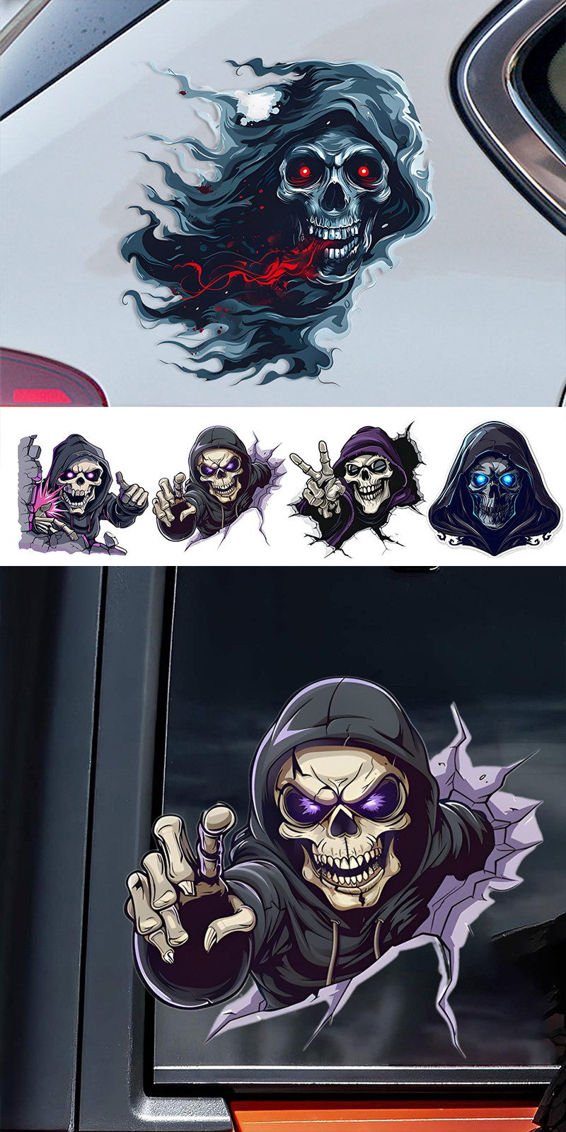 Scary Terror Death Decal - Waterproof, Creative, Self-Adhesive - Car ...