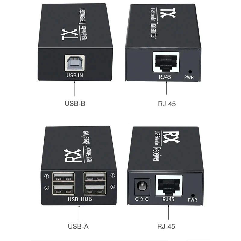 120M USB Extender 4 Port USB Rj45 Extender Over Ethernet CAT6 Cable ...