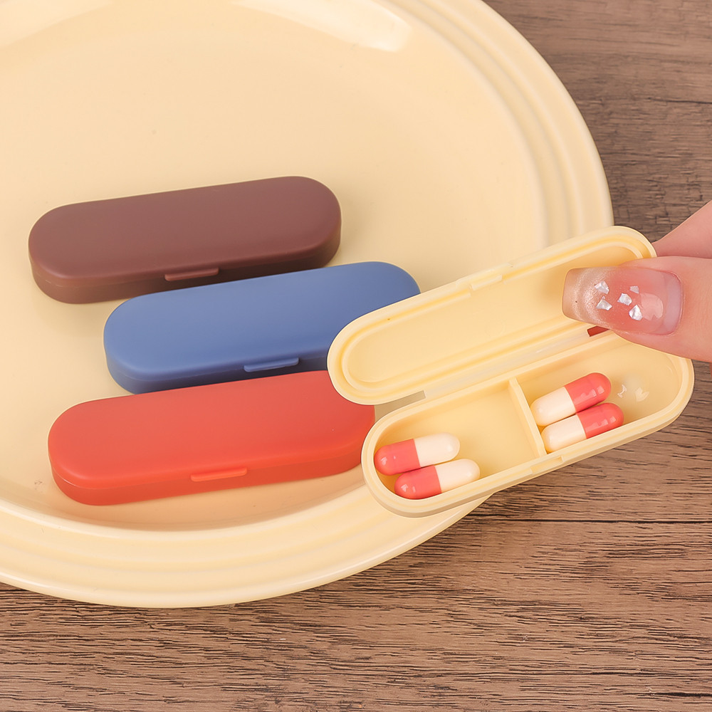 2 Grids Mini Pill Case - Portable Travel Magnetic Pill Box Storage ...