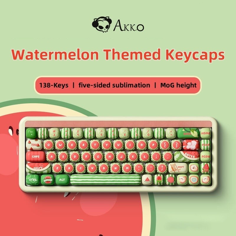 Akko 138-Keys Watermelon Theme Keycaps Detachable Universal ...