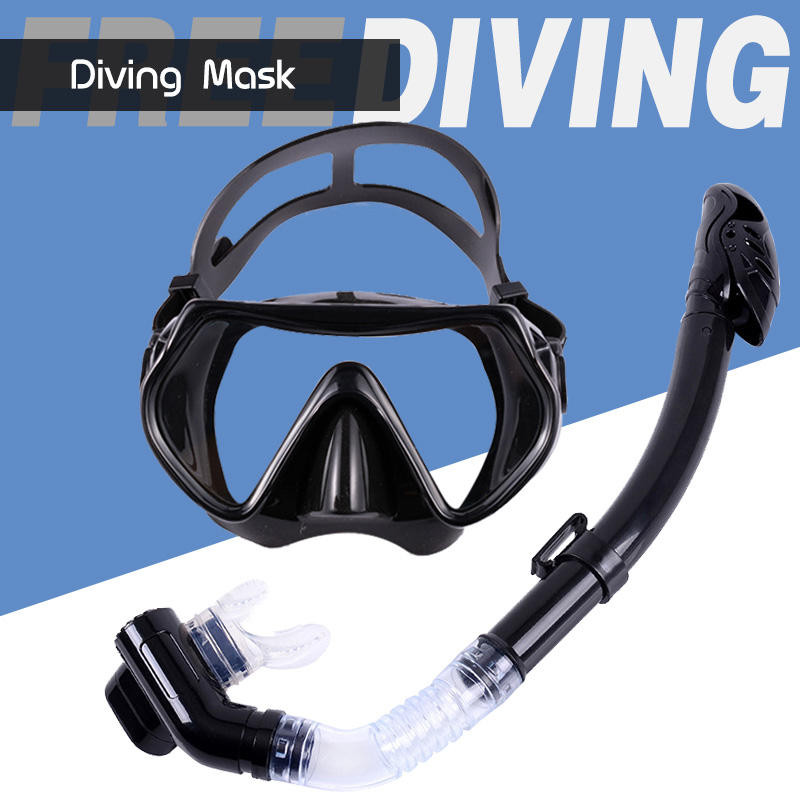 Adult Deep Snorkeling Equipment Diving Goggles Mask Fully Dry Snorkel ...