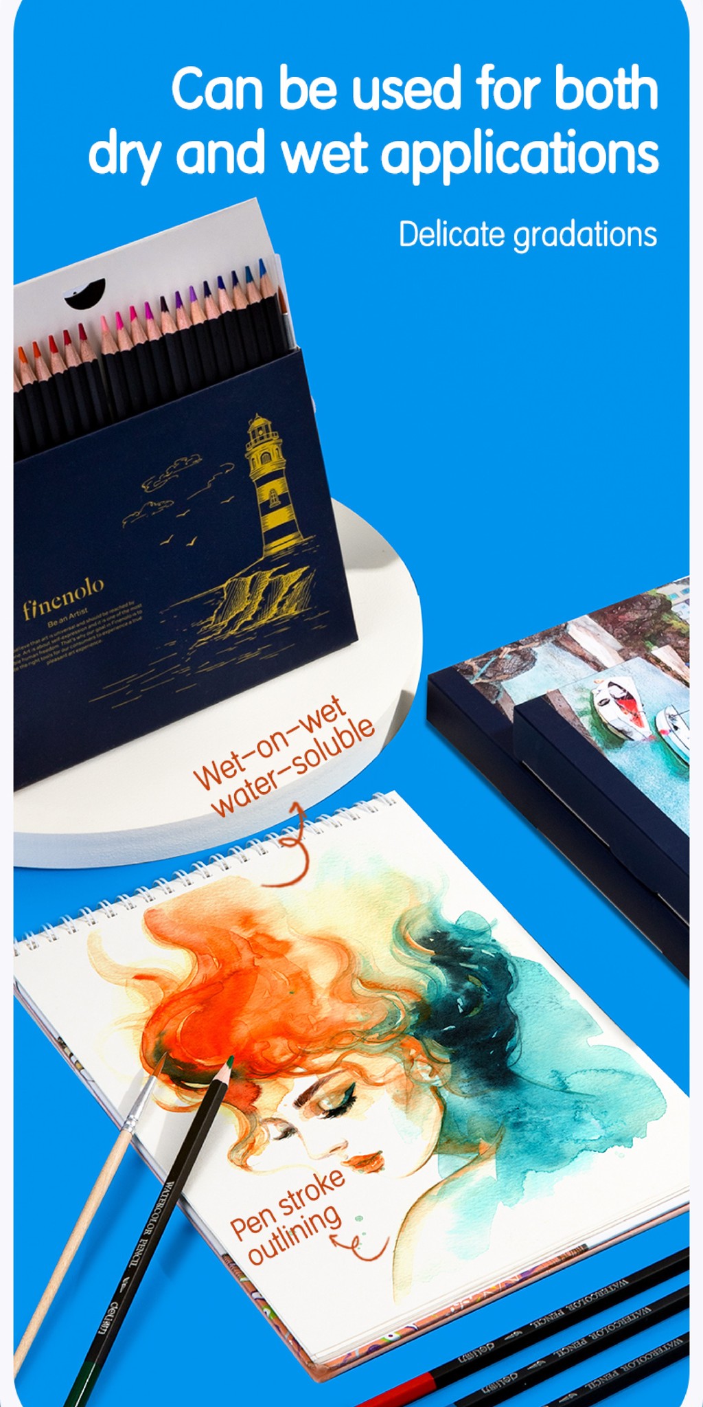 Deli Finenolo Colour Pencil V2 with Standing Case Watercolour Color ...
