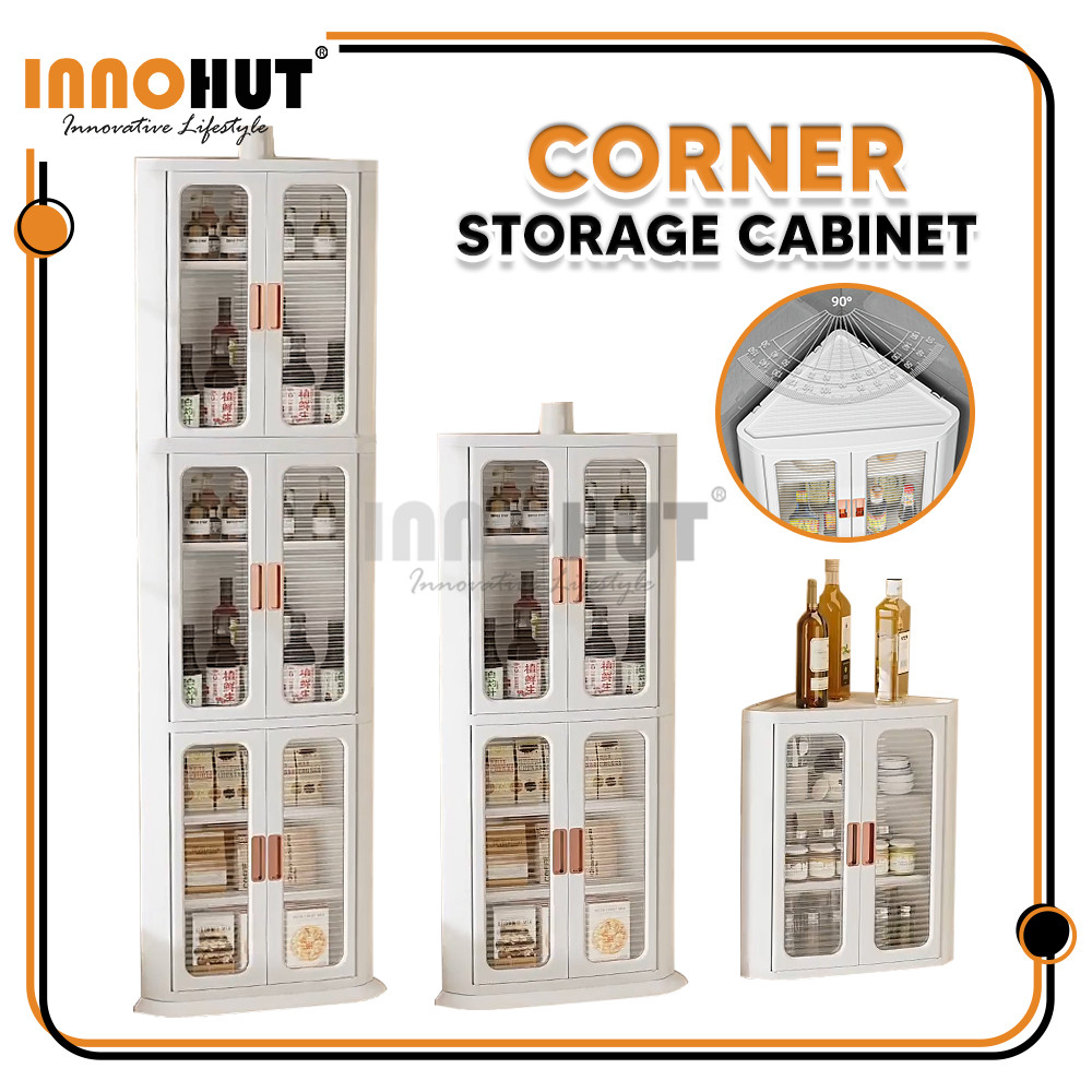 Innohut Stackable Corner Storage Cabinet Storage Box Foldable Organizer ...