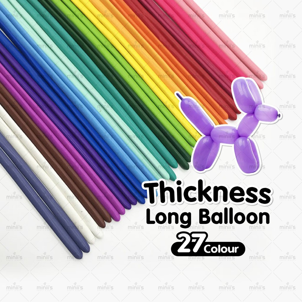 MINIIS PARTY 10pcs Long Balloon 260 Balloon Long Ballon Panjang Twist ...