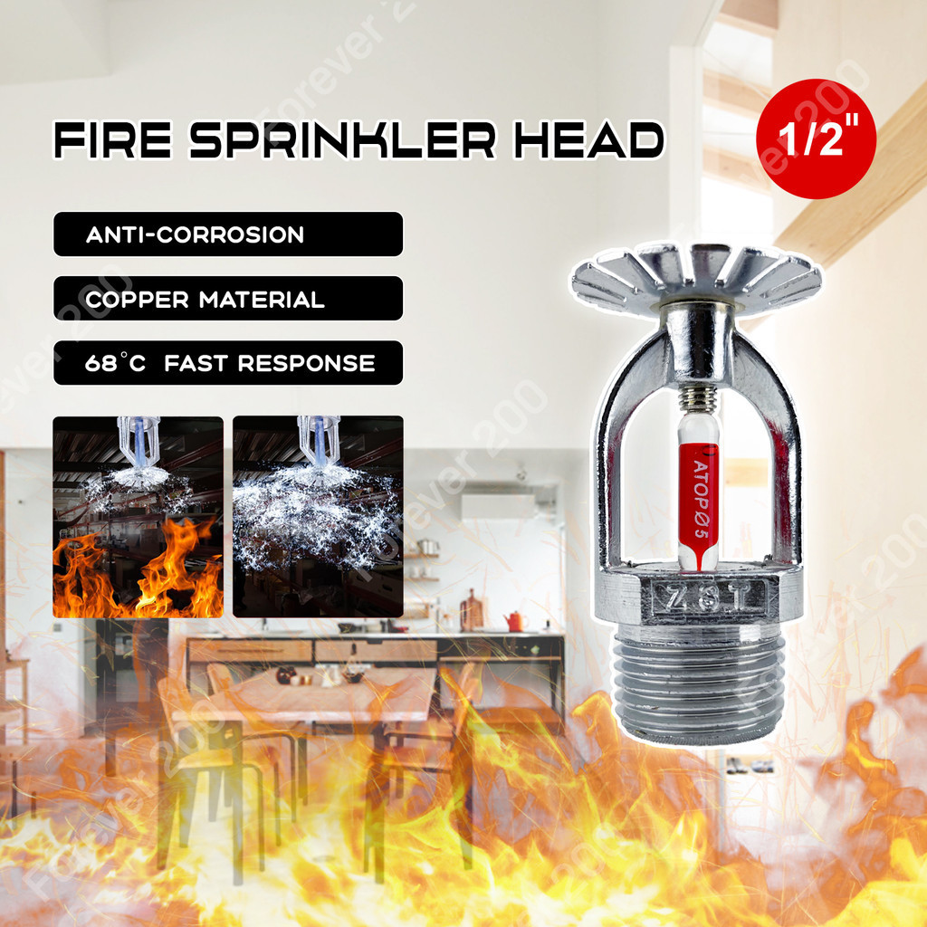 (1pc) 1/2" Fire Sprinkler Water Heads 68°C Pendent Temperature Copper ...