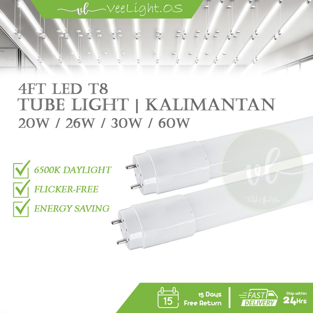 💡 T8 20W - 60W LED Tube 6500k Daylight Lampu Panjang 4Kaki 4FT Energy ...