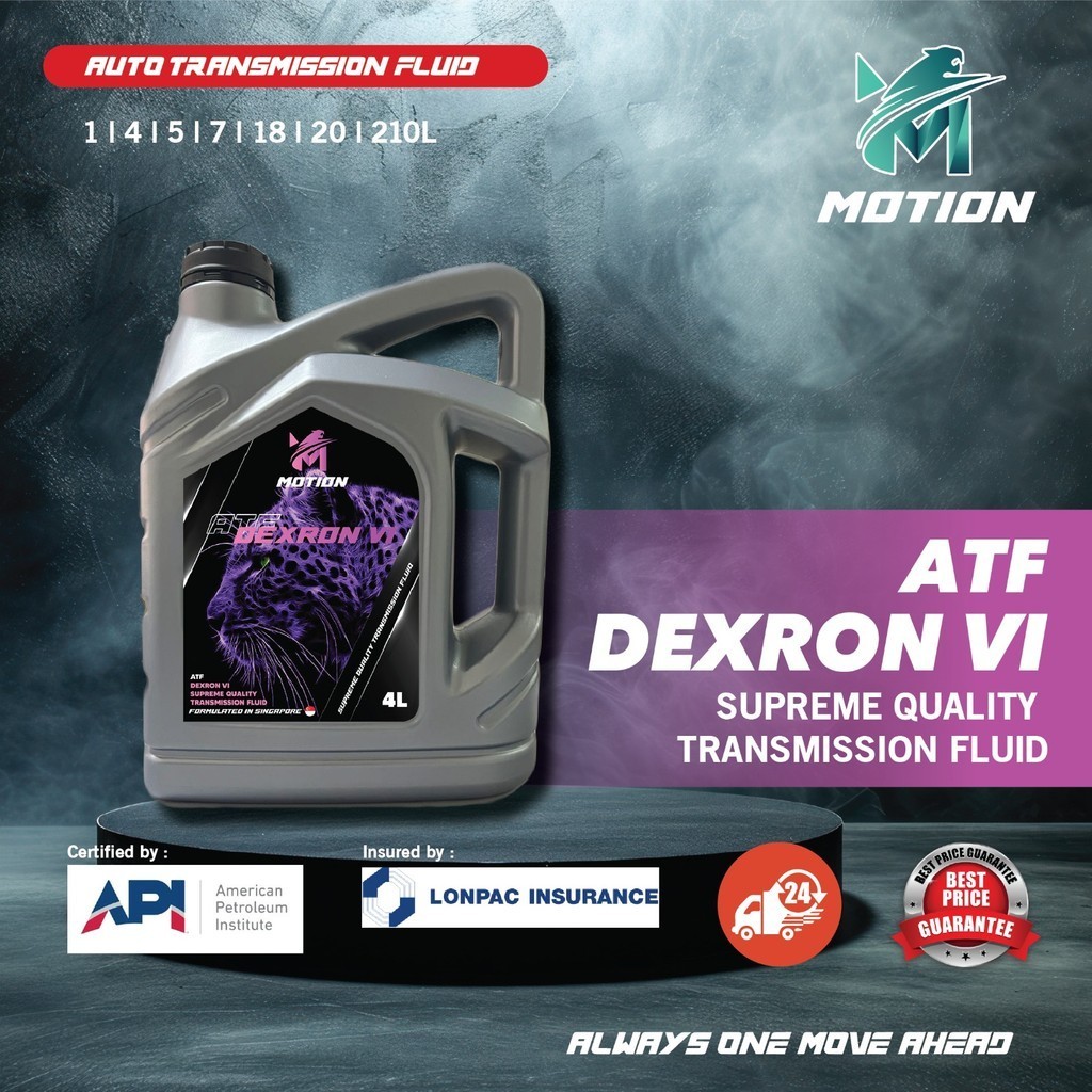 MOTION ATF WS / DEXRON 6 DEXRON VI 4L FULLY SYNTHETIC AUTOMATIC TRANSMISSION FLUID OIL MINYAK ...