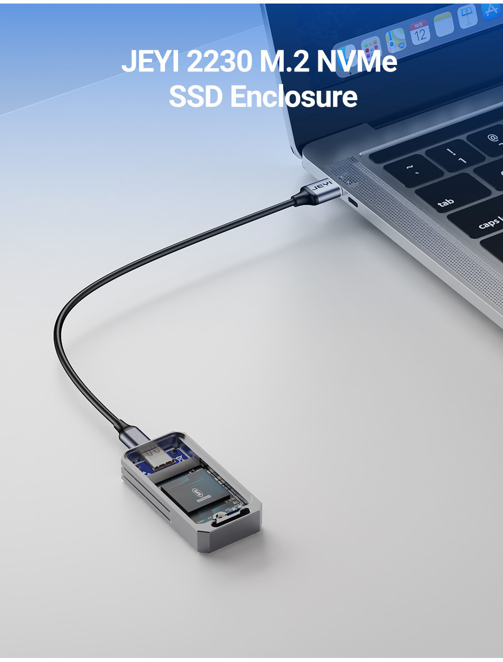 JEYI i9 2230 NVMe HDD SSD Enclosure JMS583 TYPEC 3.1 PCIe USB3.2 10Gbps Aluminum M.2 Case ...