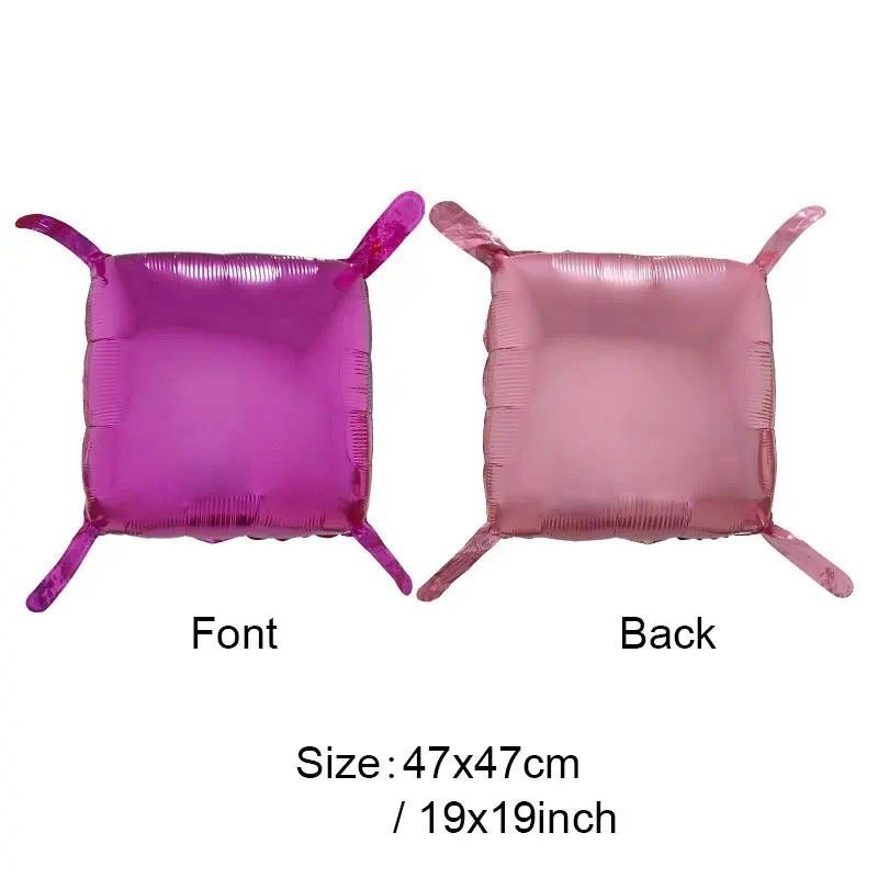 25Pcs Square Foil Balloons Dould Sided Metallic Gold Flat Square ...