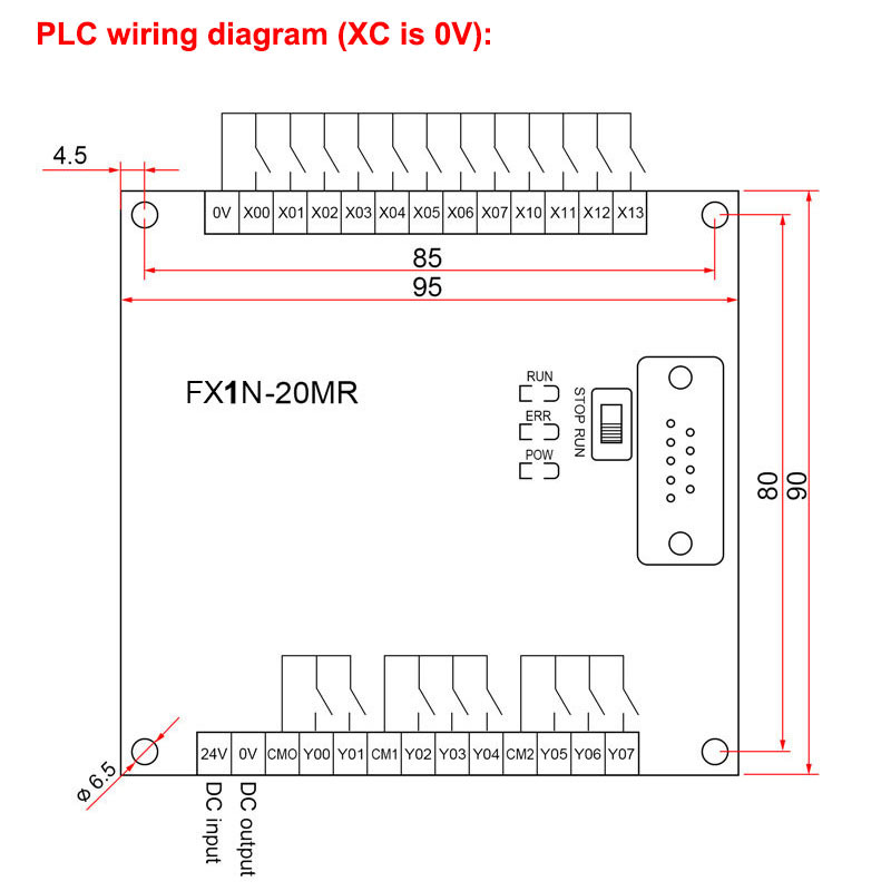 PLC programmable controller 1N-20MR DC Relay module with Base ...