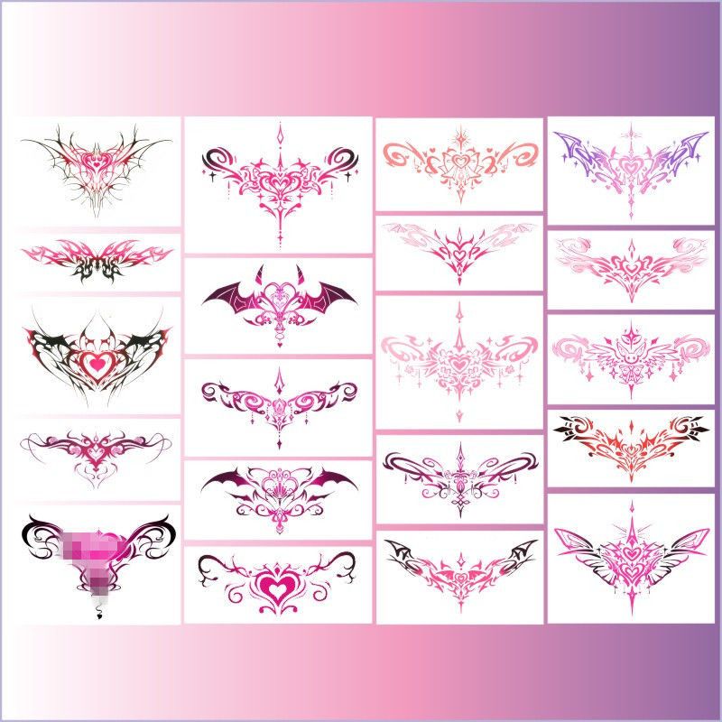 Pink Succubus Mark Tattoo Sticker Waterproof Female Long-Lasting Sexy ...