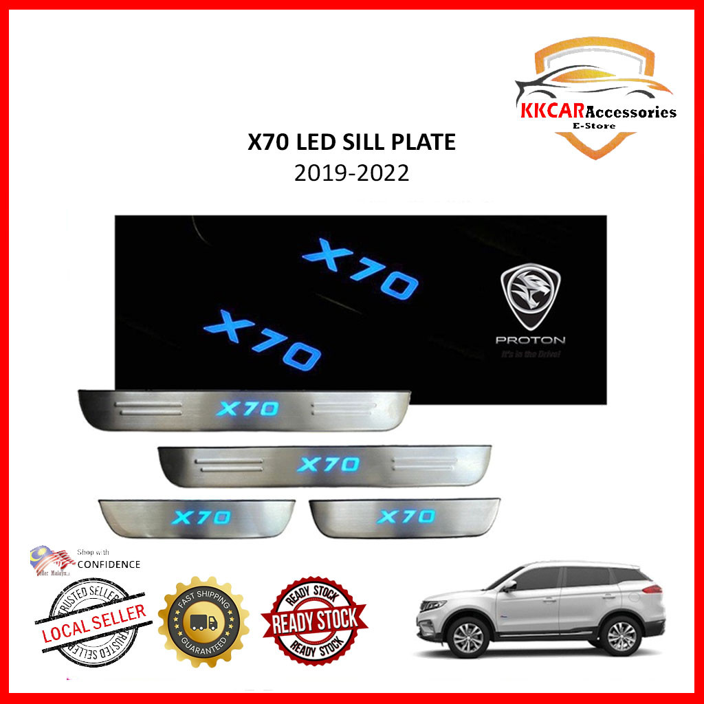 Proton X70 LED Side Sill Plate Door Steps Blue Light 2019 to 2022 ...