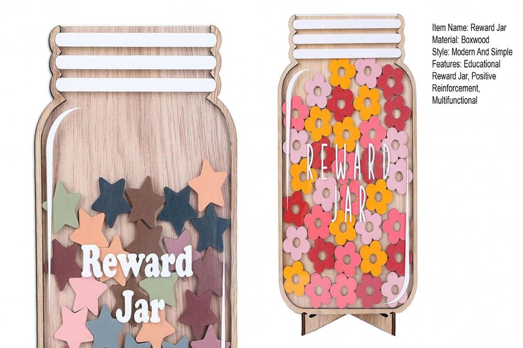 KDDT- Children Reward Jar Teacher Reward System Wooden Reward Jar for ...