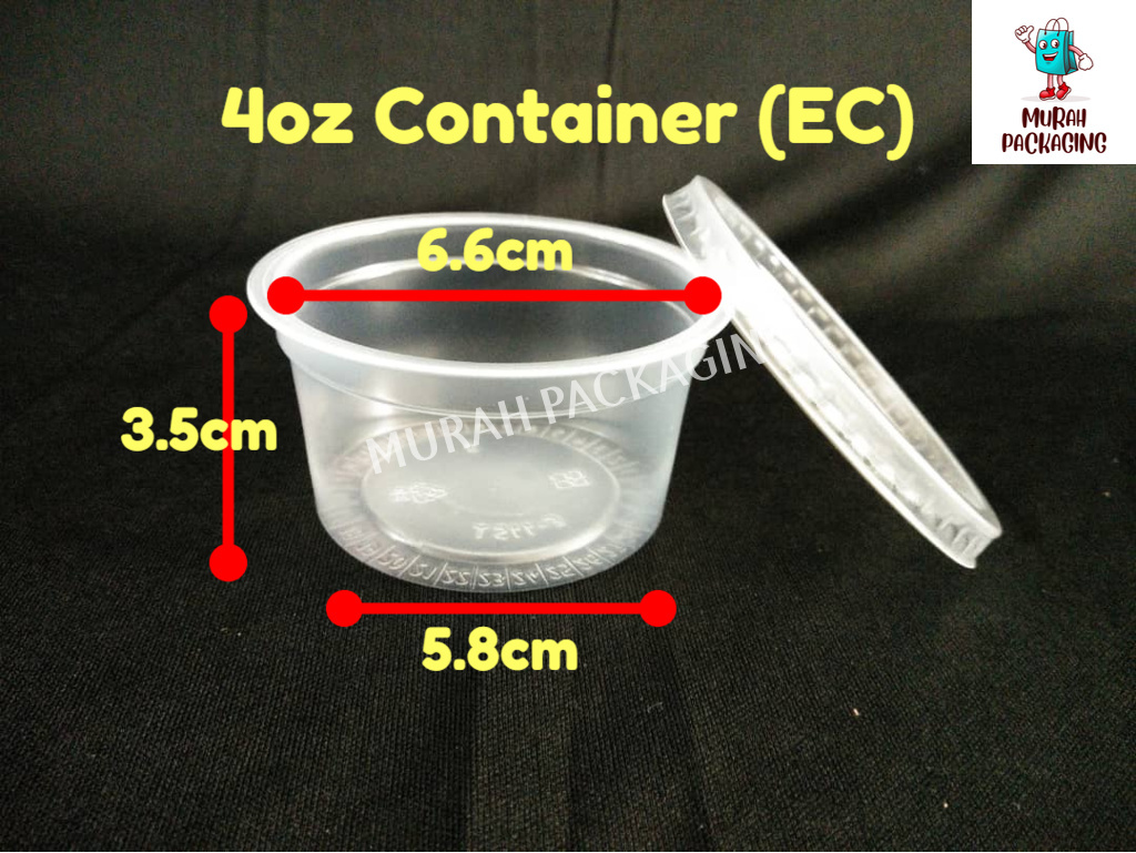 EC / BX 4oz Round Container (100pcs±) / Disposable Plastic Food ...