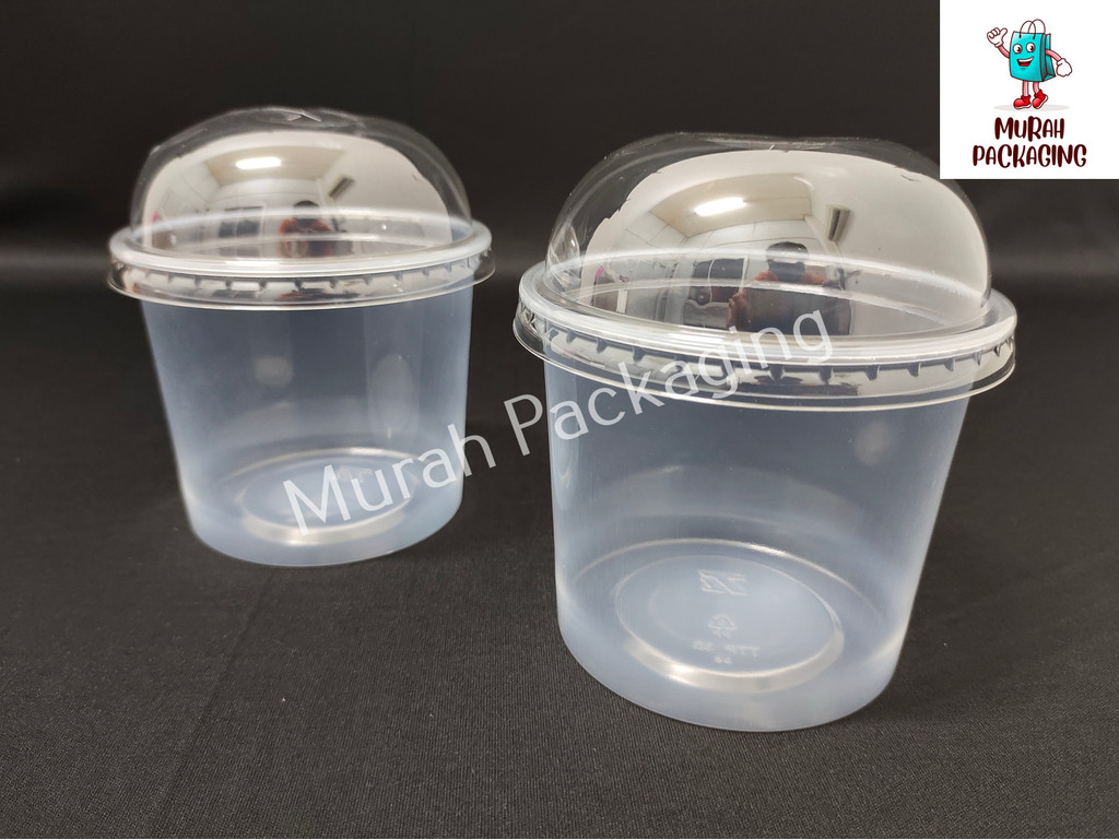 24oz Bingsu Cup with Dome Lid (50pcs±) / PP Clear Cup / Disposable Cup / Cawan Plastik / 透明杯 ...