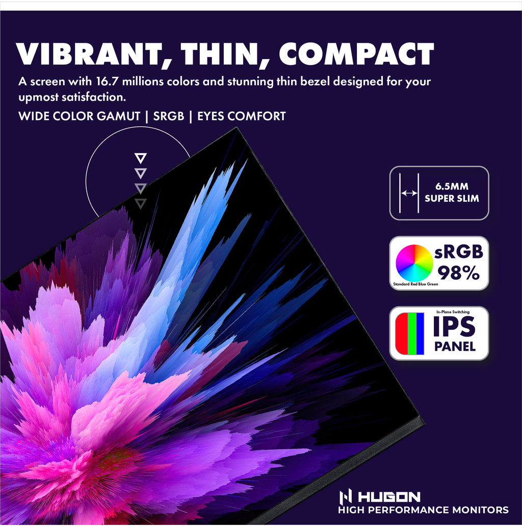 HUGON 27" 120Hz FHD 1ms IPS FLAT Adaptive-Sync With Speaker Gaming ...