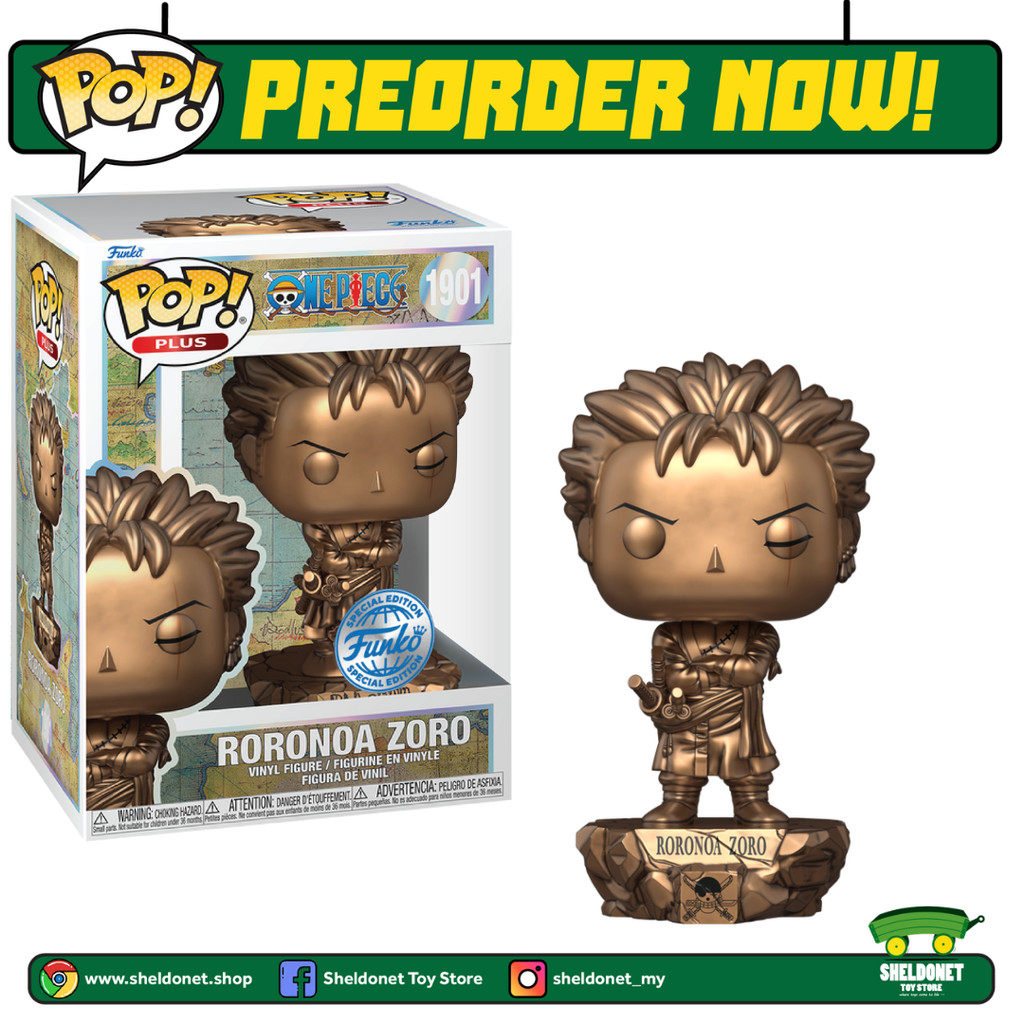[PREORDER] Funko Pop! Plus: One Piece - Roronoa Zoro Bronze Statue ...