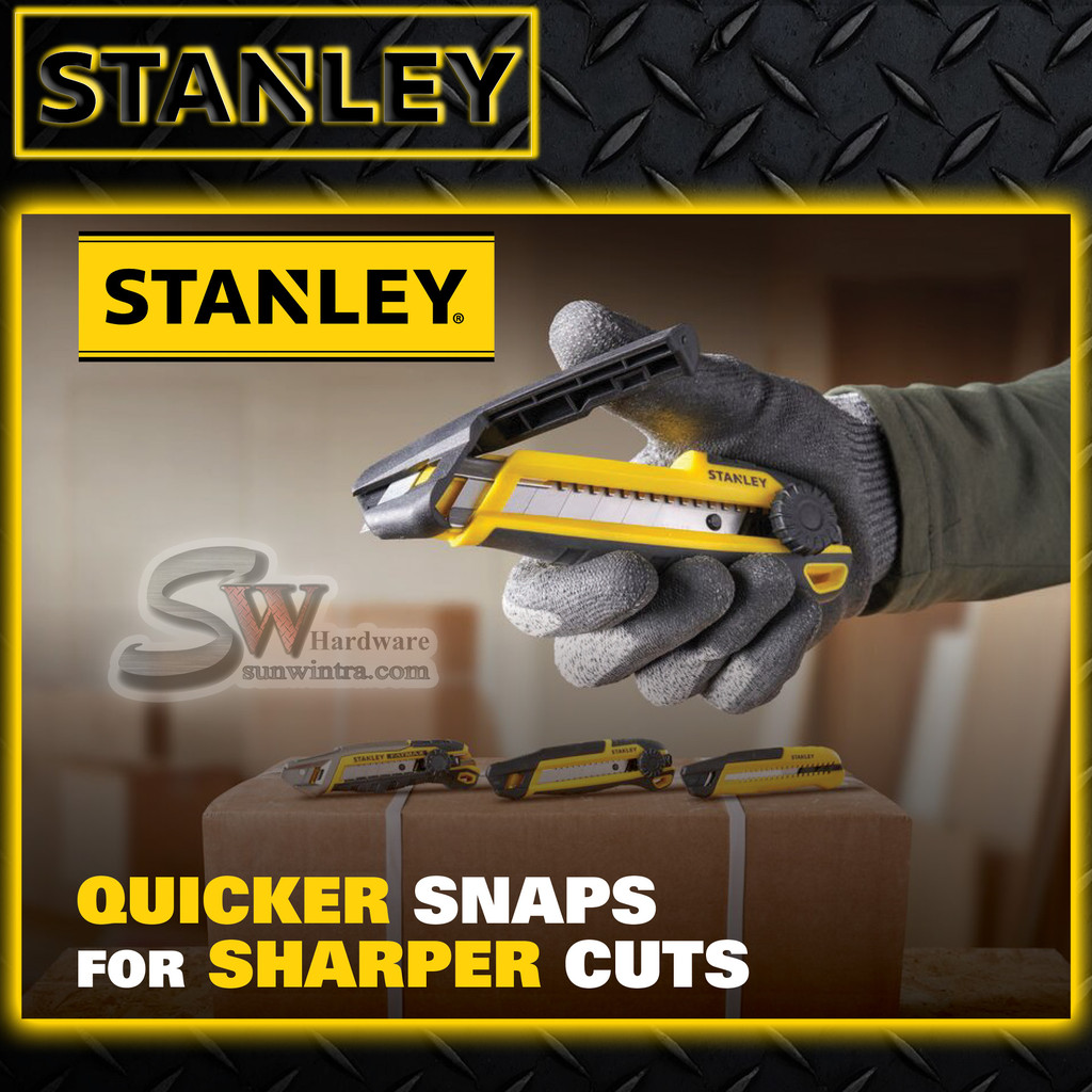 Stanley 18mm Cutter with Slide Lock and Integrated Blade Break System ...