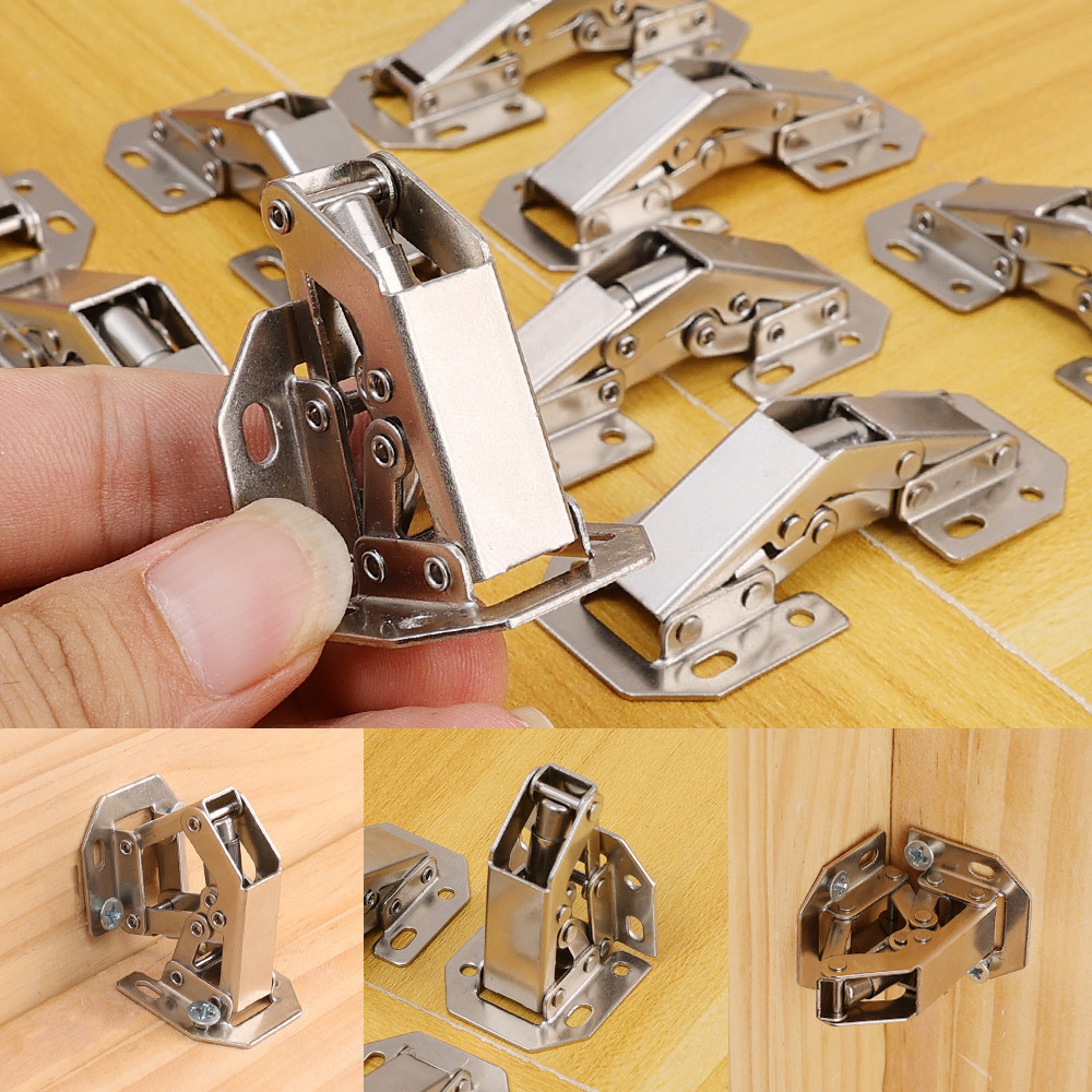 3 Inch No-Drilling Hole Cabinet Hinge - Spring Frog Hinge Cupboard Cold ...