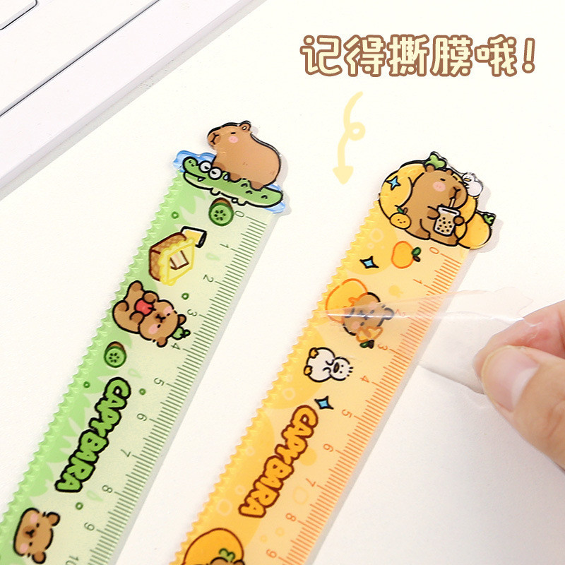 Cute Cartoon Capybara Capybara 15cm Ruler Wave Ruler School Supplies ...