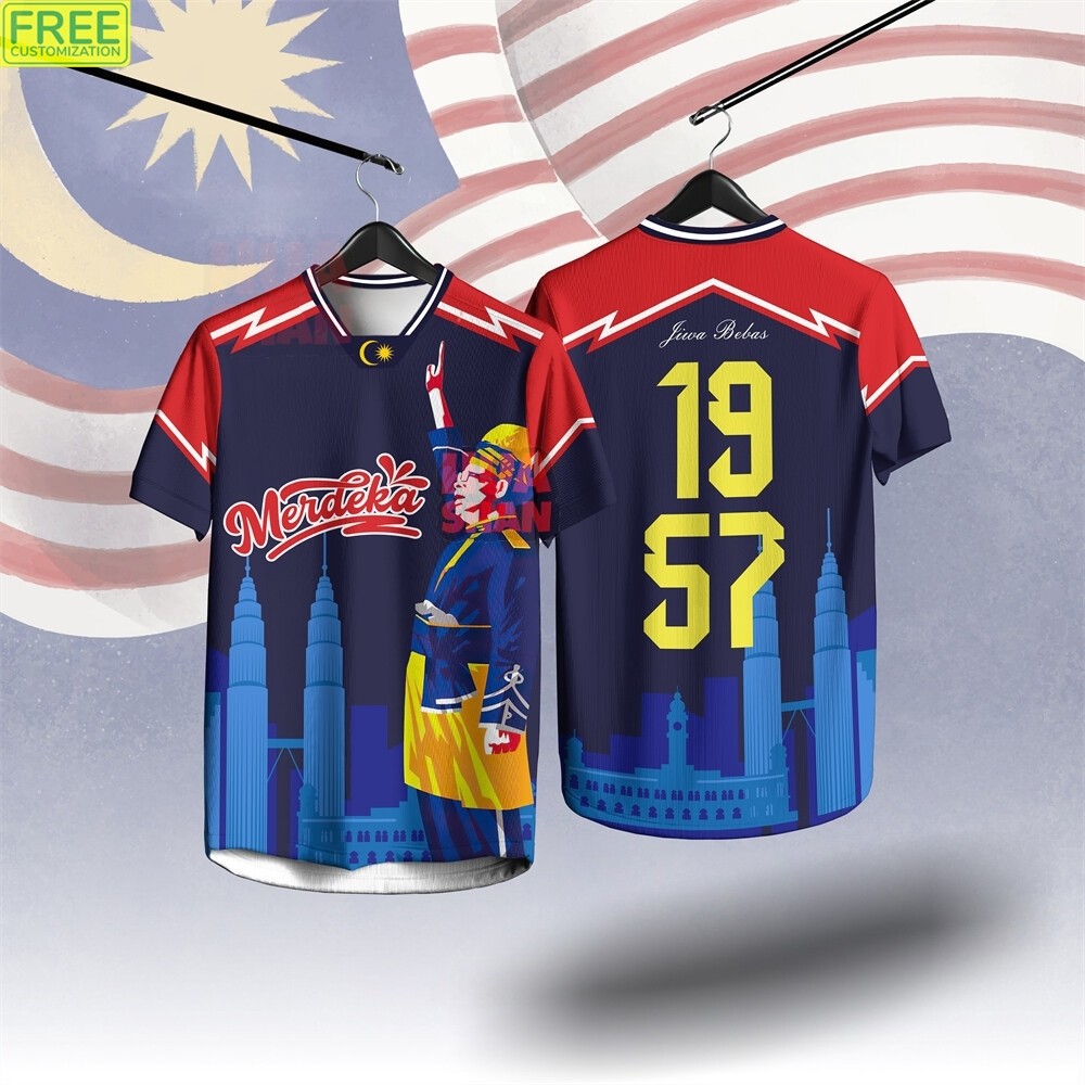 2025 Merdeka Clothes 68 Years of Jersey Ethnic Nfl T-Shirt 2025 Merdeka ...