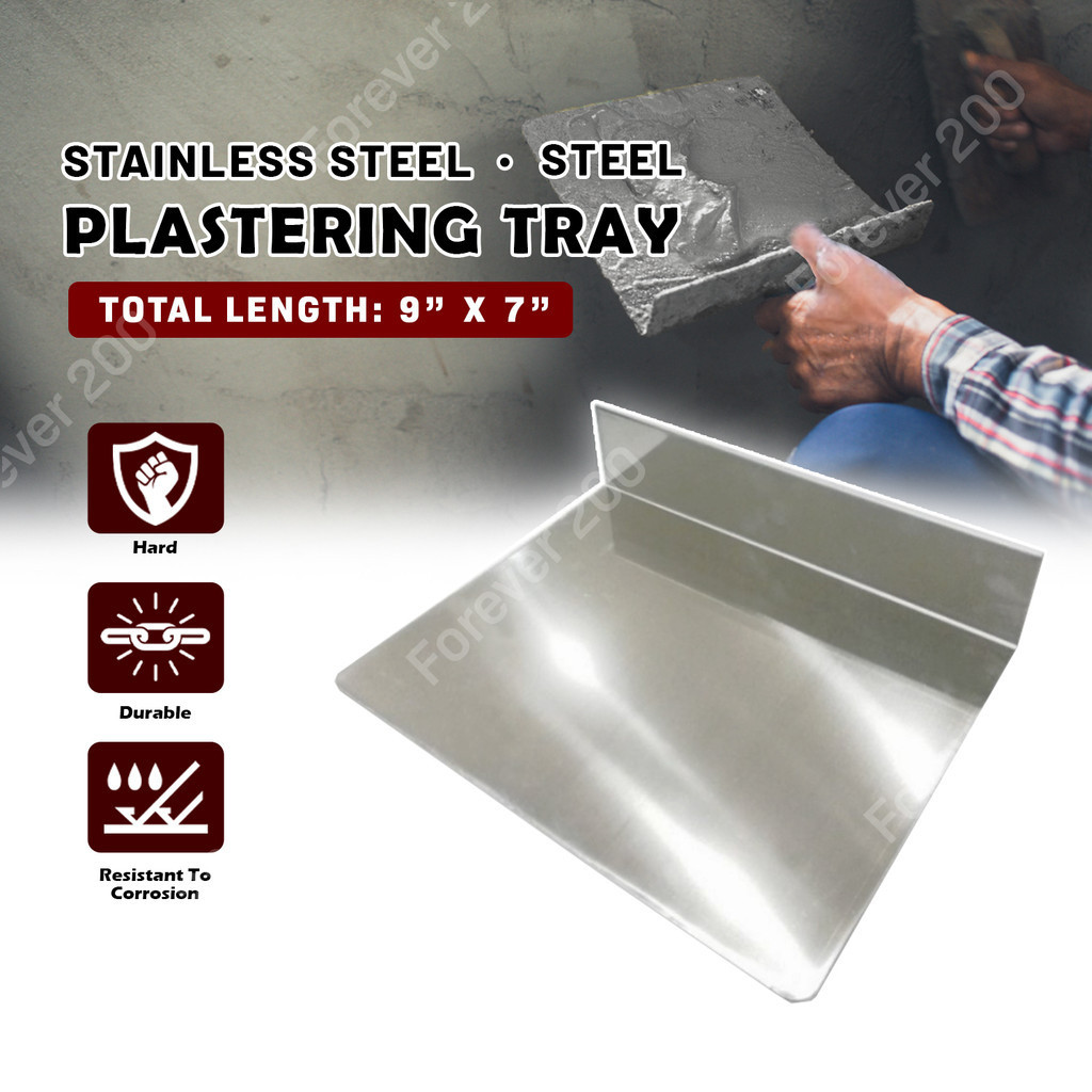(7inch x 9inch) Plastering Tray Ceiling Work Stainless Steel L-Tray ...